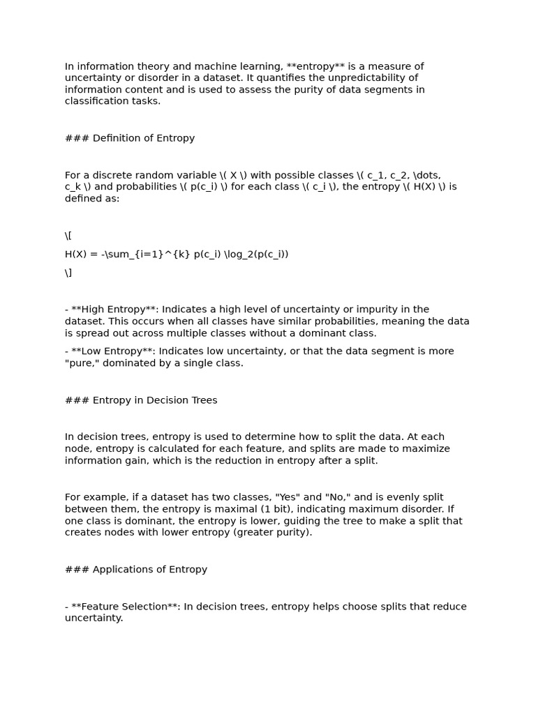 Entropy Measure | PDF | Science & Mathematics | Computers