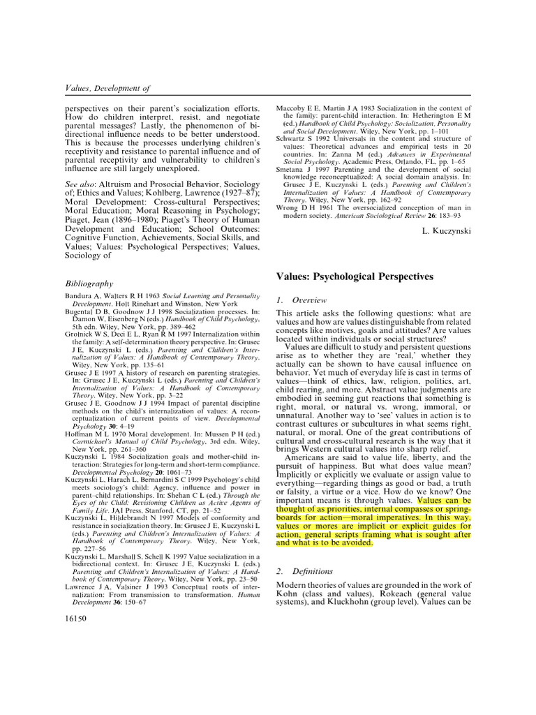 Values in Psycho Perspective | PDF | Psychology | Liberal Arts Education