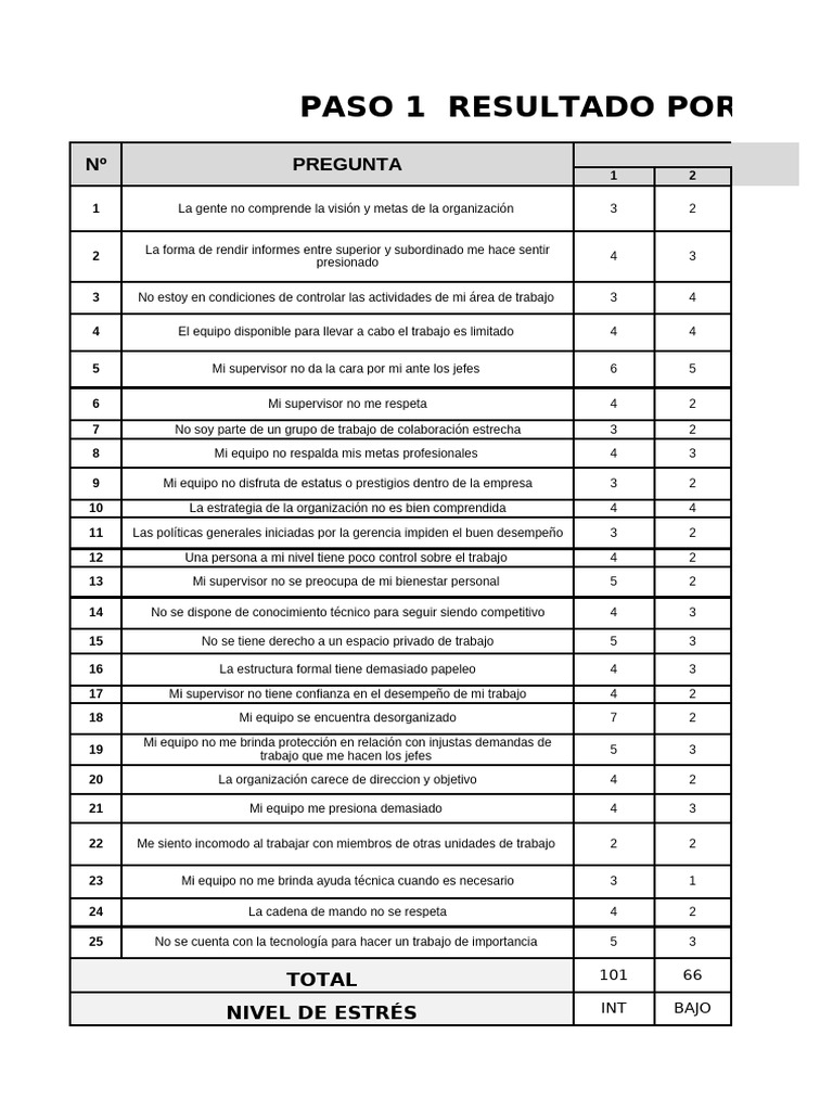 Copia de MAPEO - DE - CUESTIONARIO - OIT-OMS - ENTREGABLE - Nº2 | PDF
