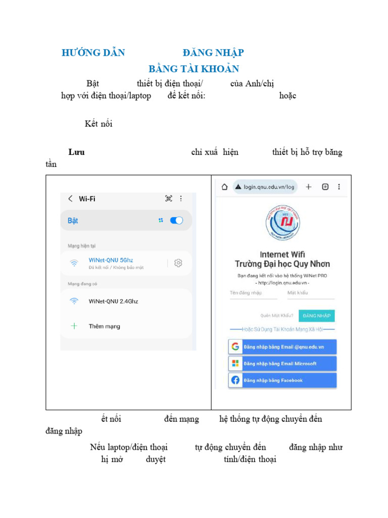 Huong Dan Dang Nhap Internet Wifi Truong | PDF