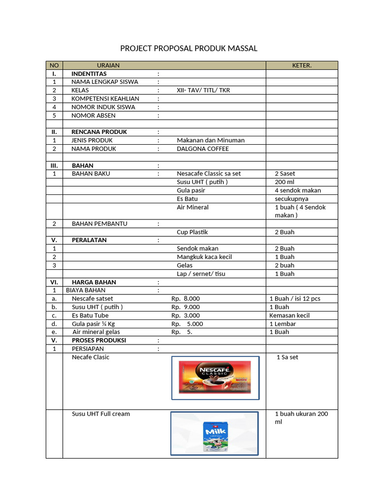 Project Proposal - Dalgonal Cofee | PDF
