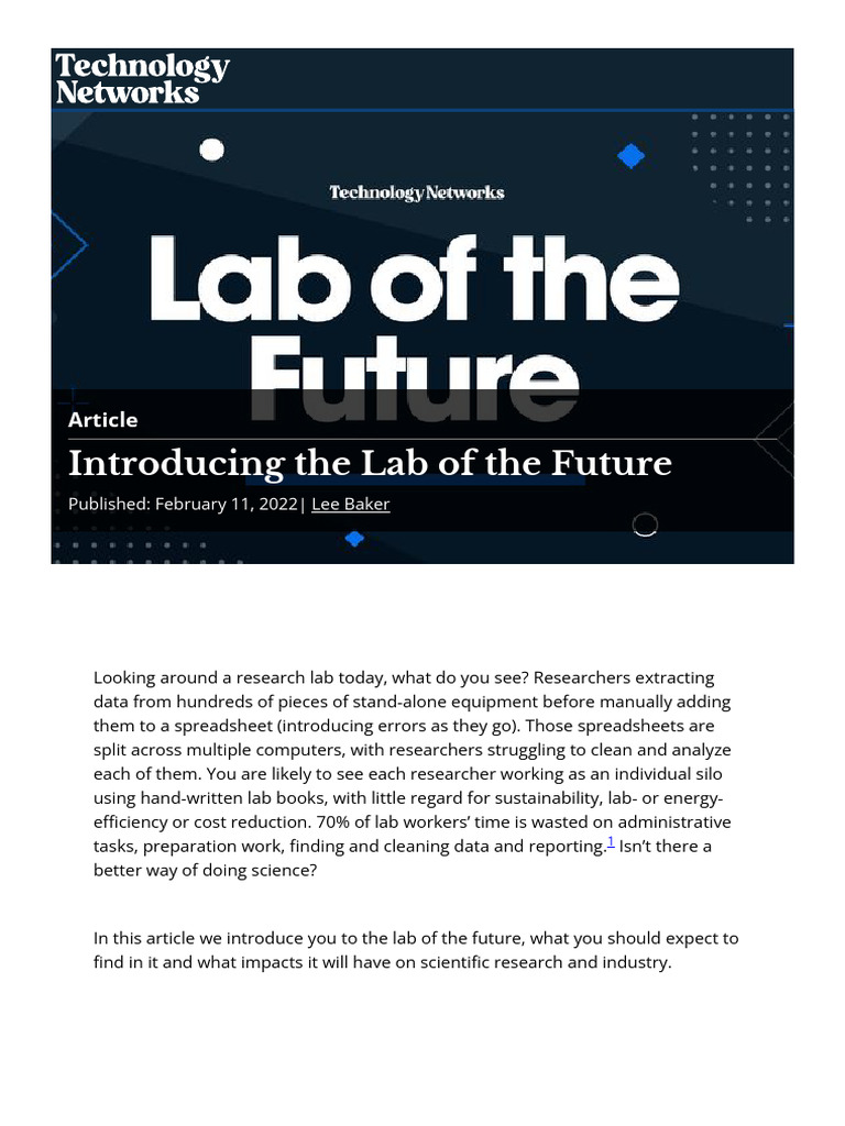 Introducing The Lab of The Future | PDF | Augmented Reality ...