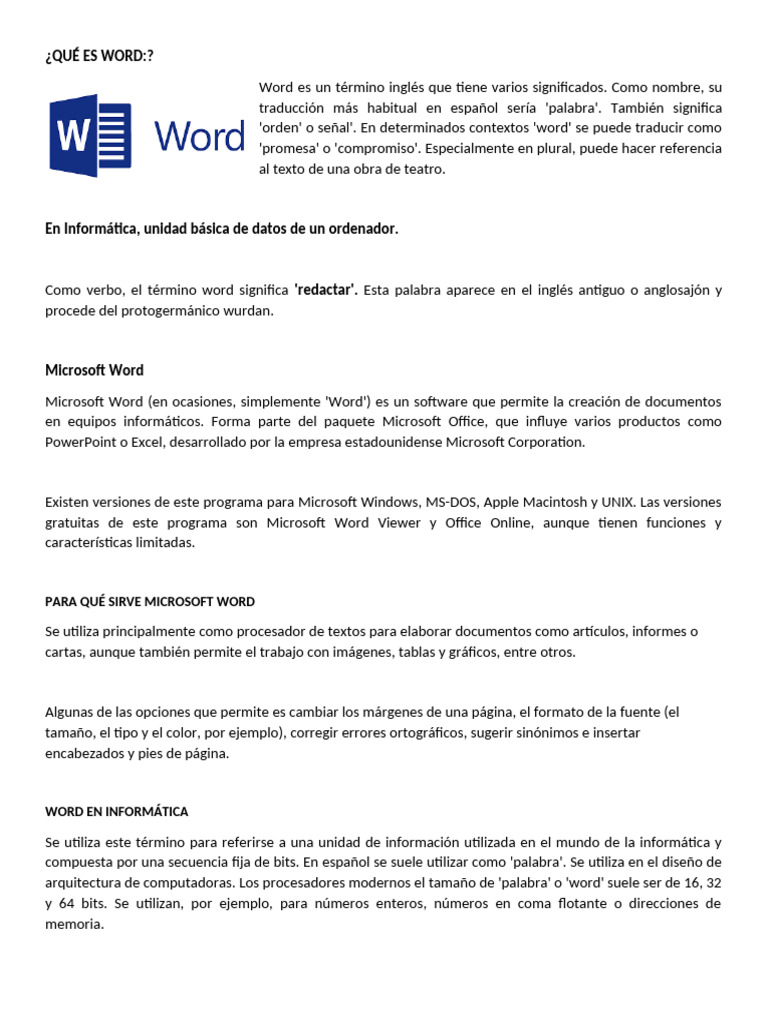 Qué Es Word | PDF | Microsoft Word | Microsoft