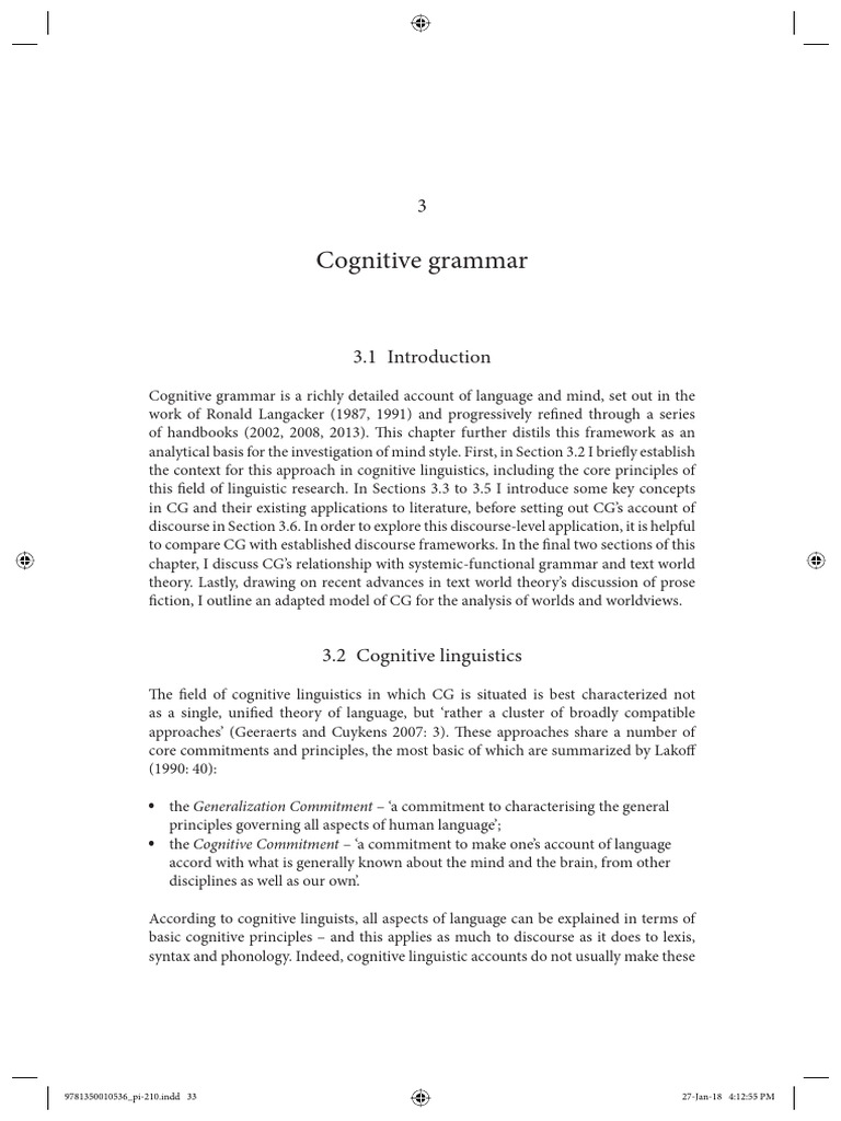 Nuttall. Chapter 3. Mind Style and Cognitive Grammar | PDF ...