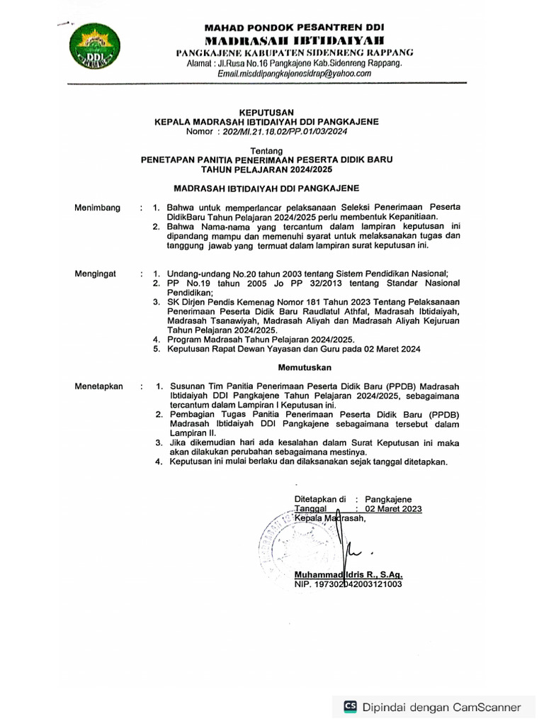 SK PPDB Mis Ddi | PDF