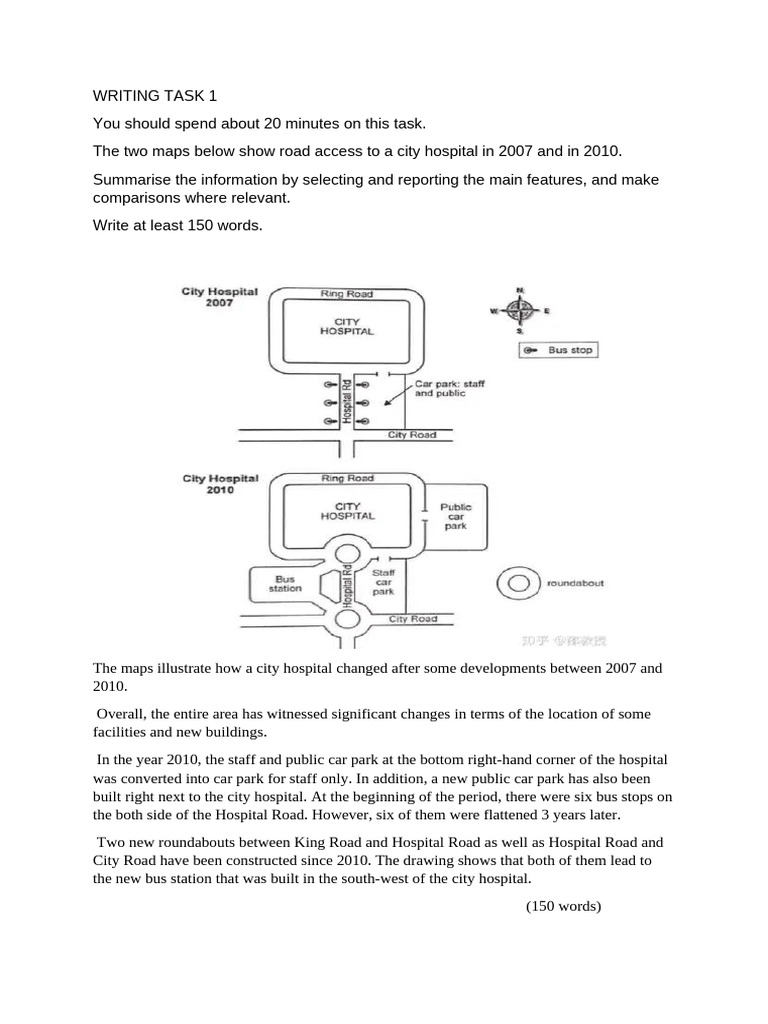 WRITING TASK 1-Maps-Cam 13 Test 1 | PDF | Business