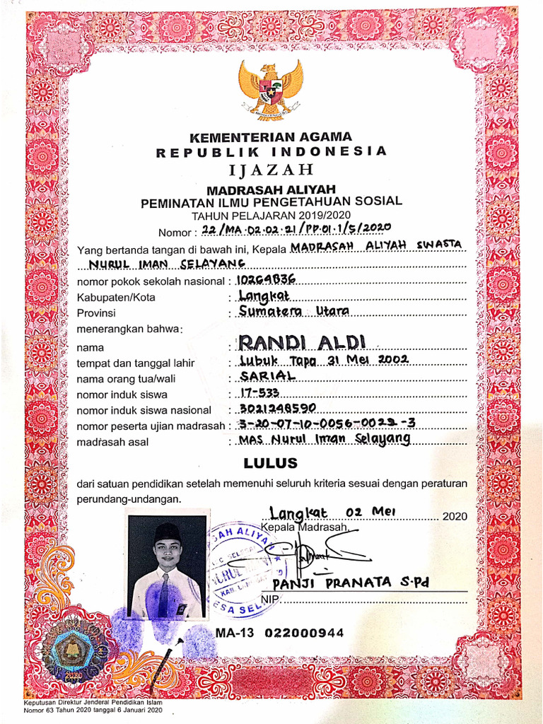 Ijazah Randi Aldi | PDF
