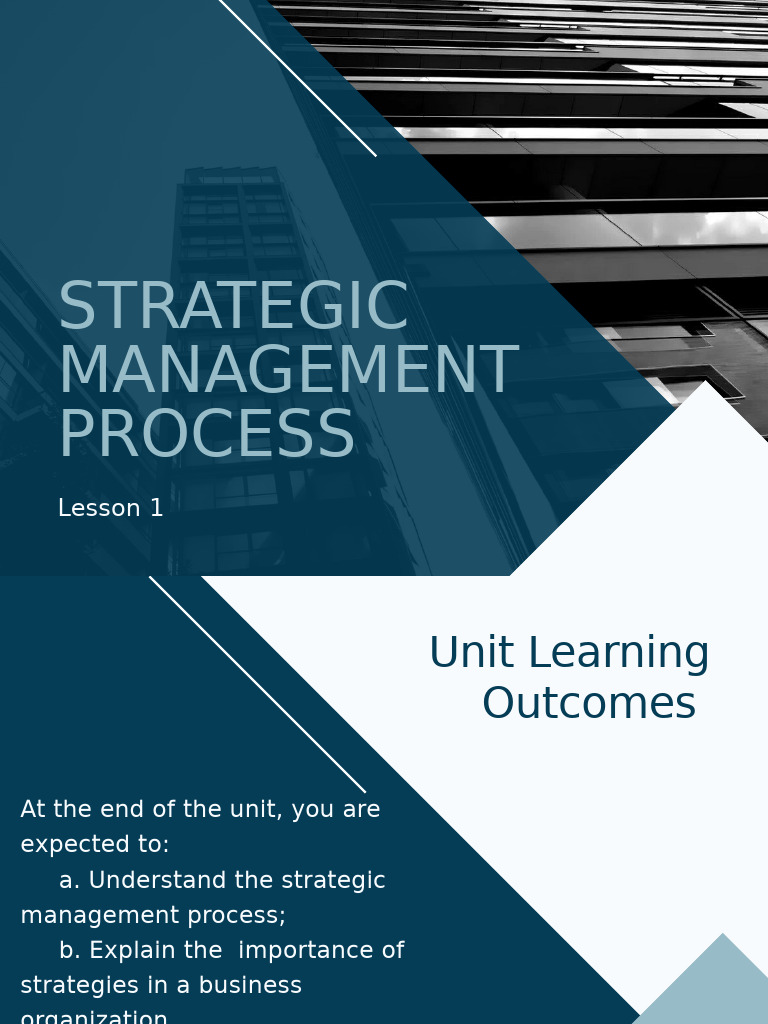 Lesson 1 Strategic Management Process | PDF | Strategic Management | Business