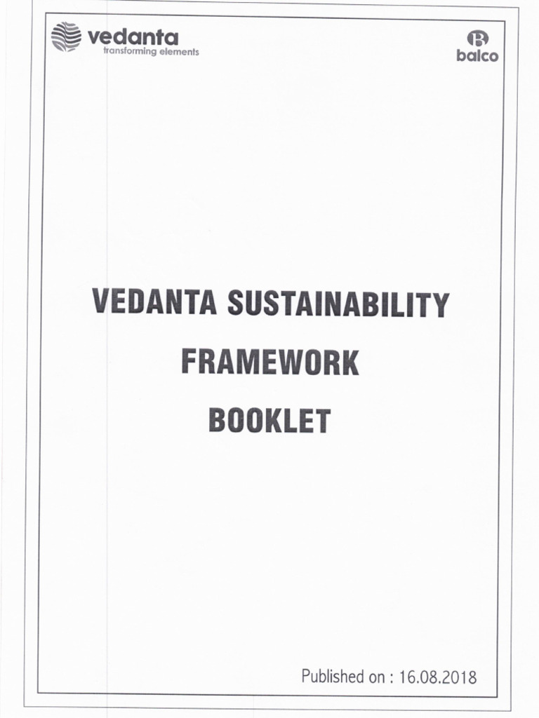 Vedanta Sustainability Framework Booklet | PDF