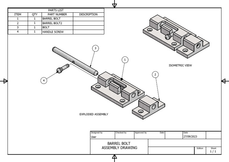 Barrel Bolt Assembly DWG | PDF