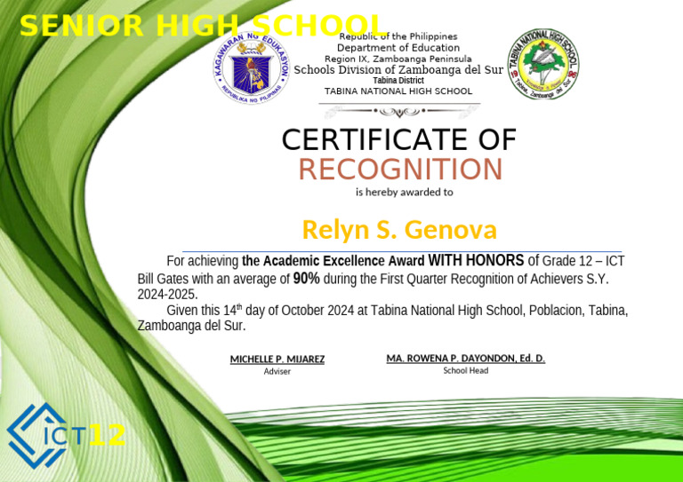 Certificate of Recognition | PDF