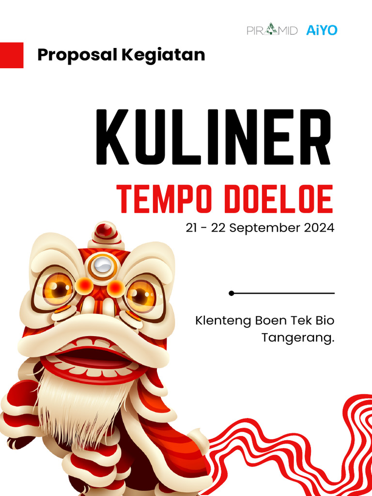 Proposal Kuliner Tempo Doeloe 21 - 22 Sep PDF | PDF