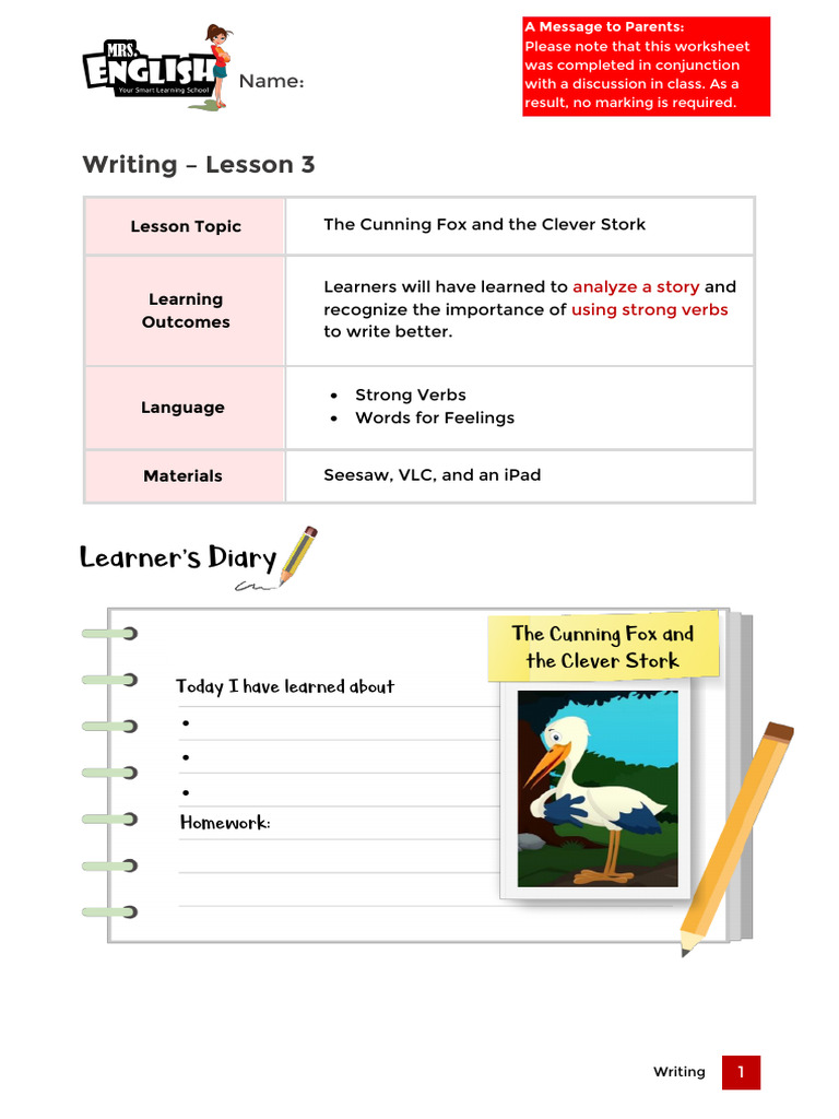 Y3 l3 - Writing Classwork (Online) | PDF | Language Mechanics ...