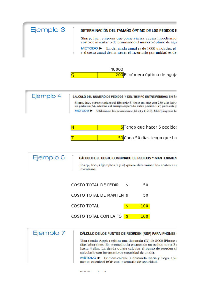 Ejercicios EOQ Del Libro | PDF