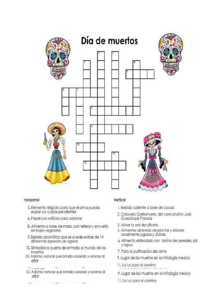 Crucigrama Dia de Muertos | PDF
