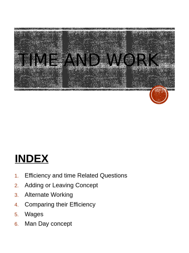 Time and Work CRT | PDF