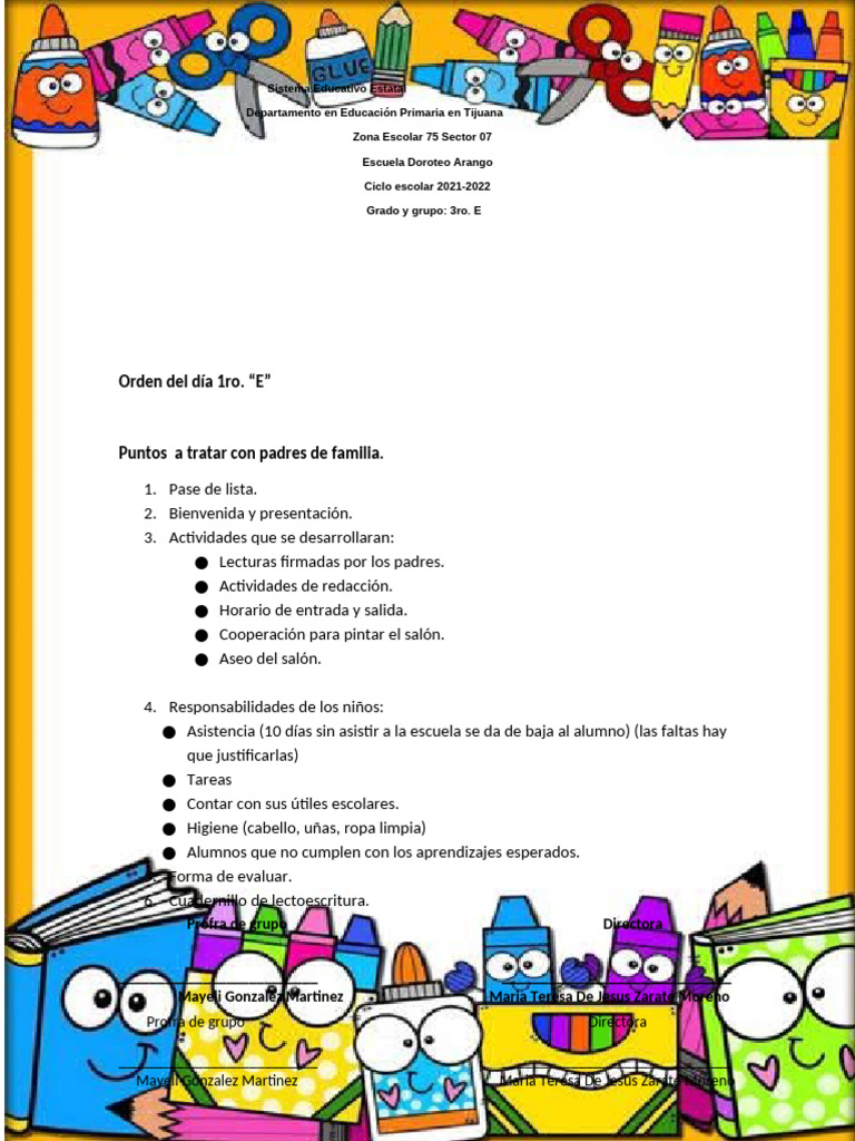 Reunión Padres 3ro E: Actividades y Normas | PDF | Evaluación | Educación primaria