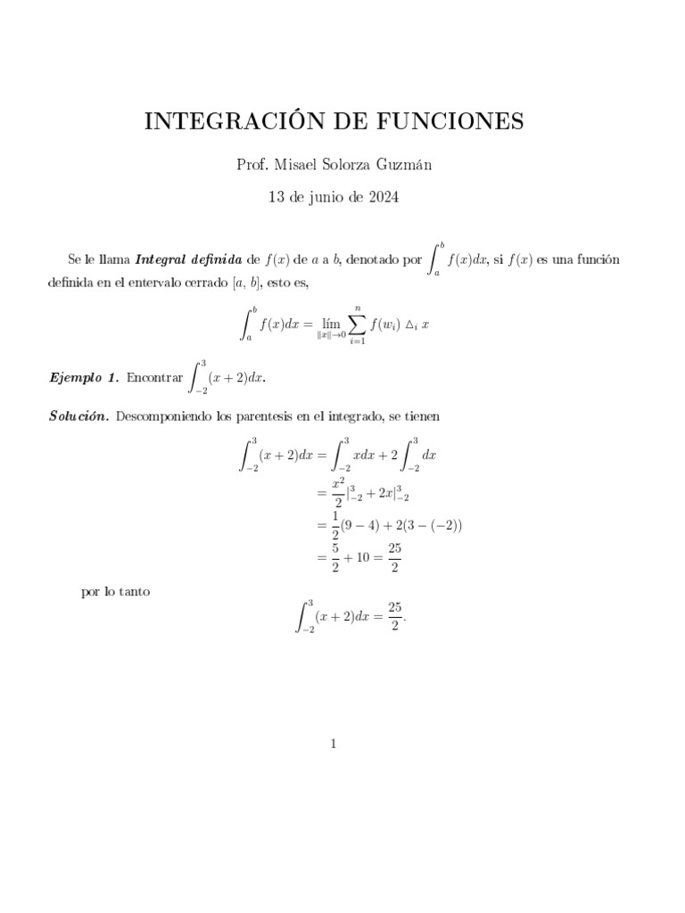 Integral Definida | PDF | Integral | Álgebra