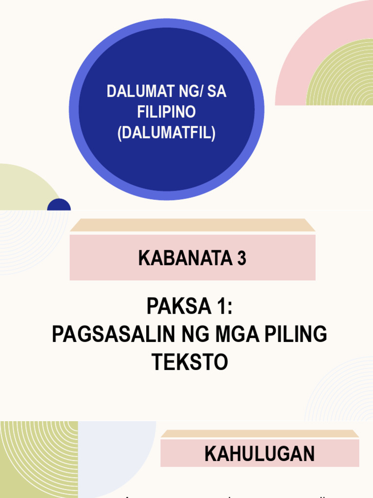 Filipino 3 Kabanata 3 | PDF