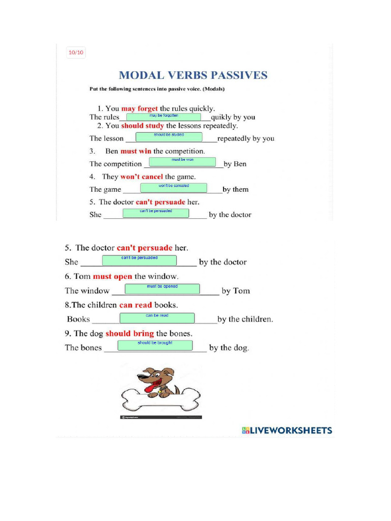 Homework Passive Voice Modal Verbs | PDF
