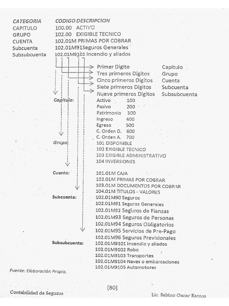 Plan de Cuentas Seguros | PDF