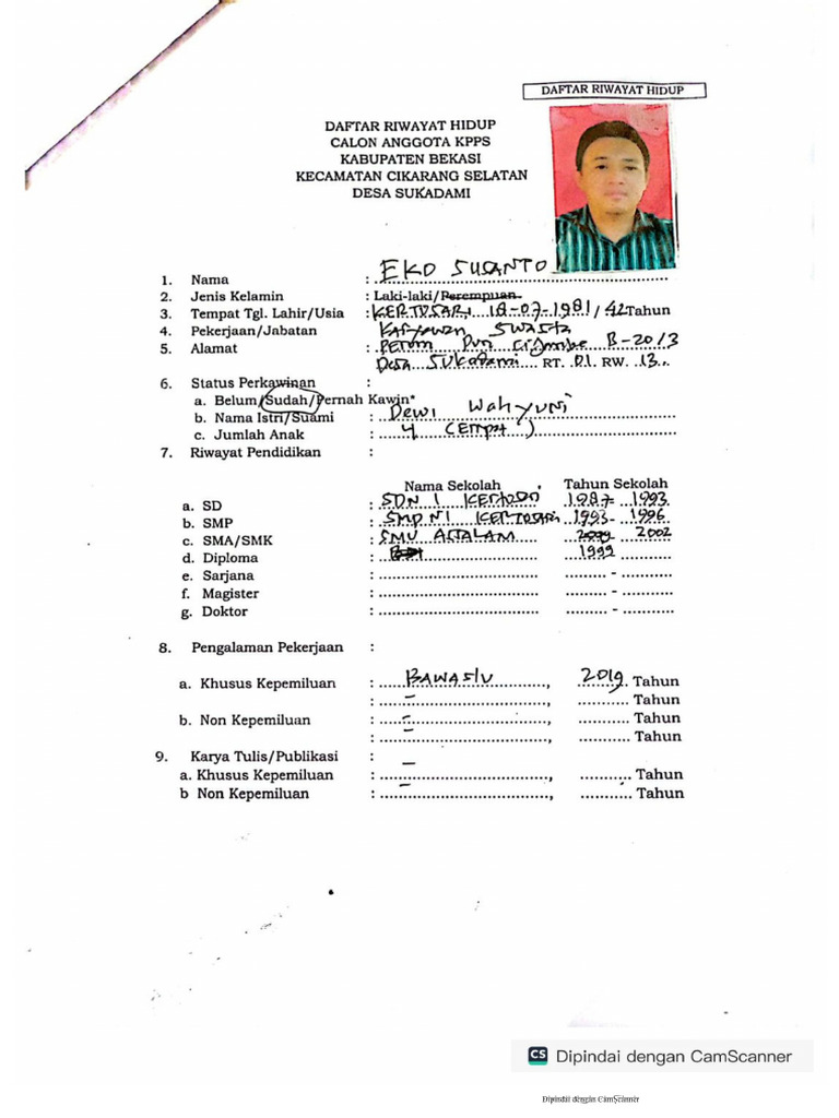 Data Eko Susanto | PDF