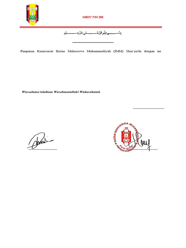 420 - Surat Rekomendasi - Pembuatan E-KTA PK IMM Shin'nichi | PDF