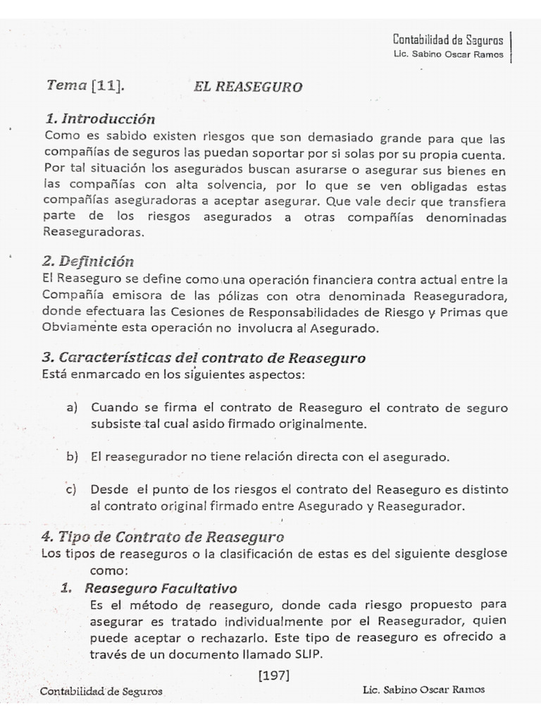Tema 11 Reaseguro | PDF