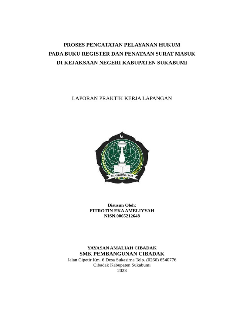 Laporan PKL Amel 20 | PDF