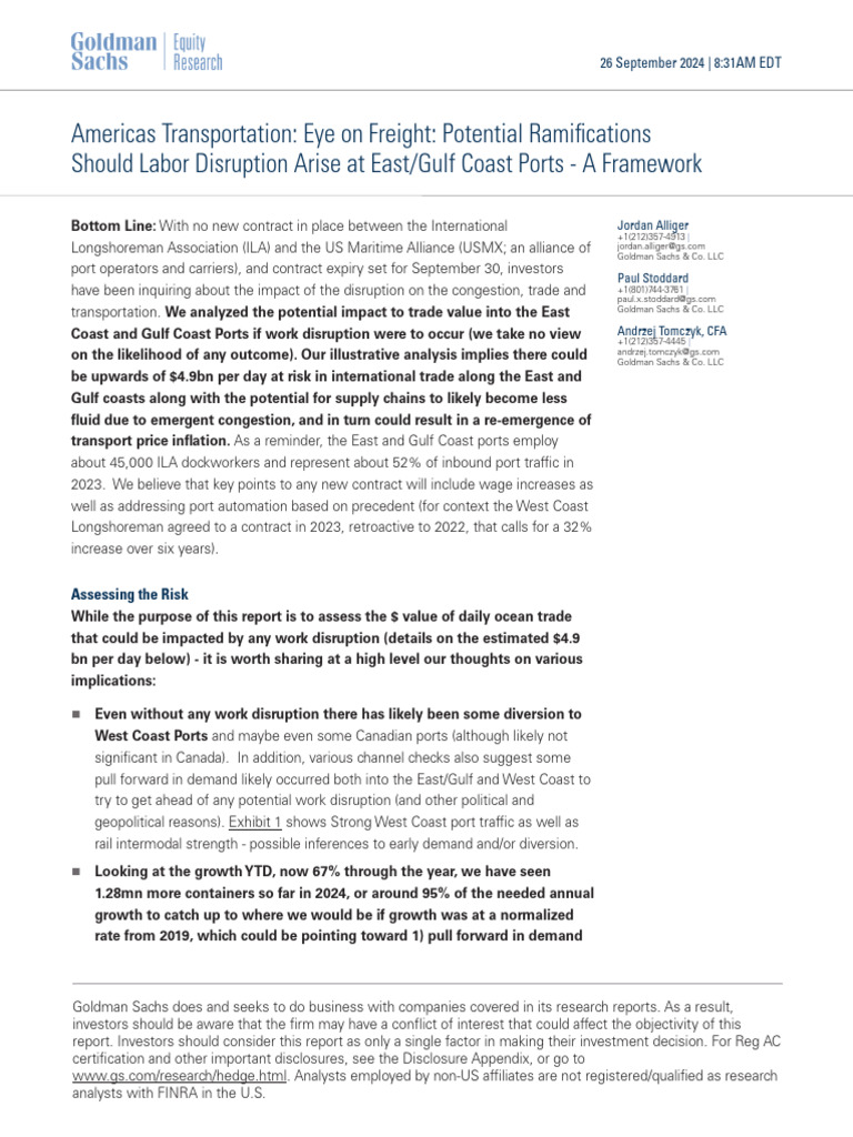 Americas Transportation - Eye On Freight - Potential Ramifications ...
