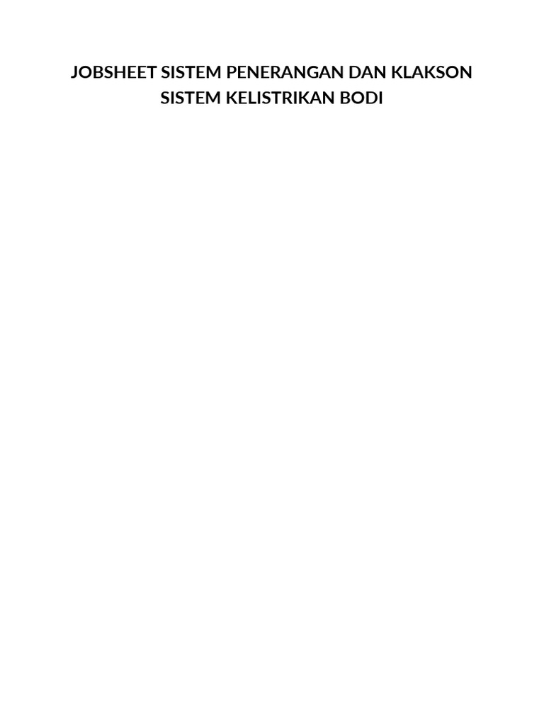 Jobsheet Kelistrikan Bodi | PDF | Sains & Matematika | Komputer