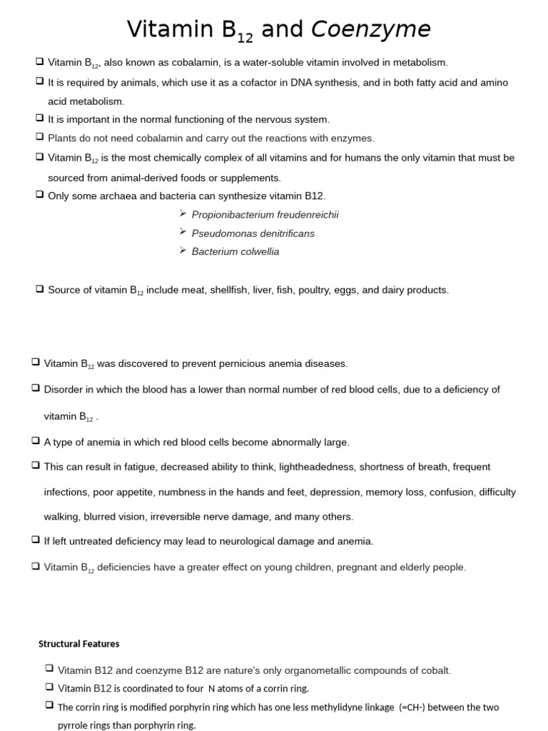B12 and Coenzyme | PDF