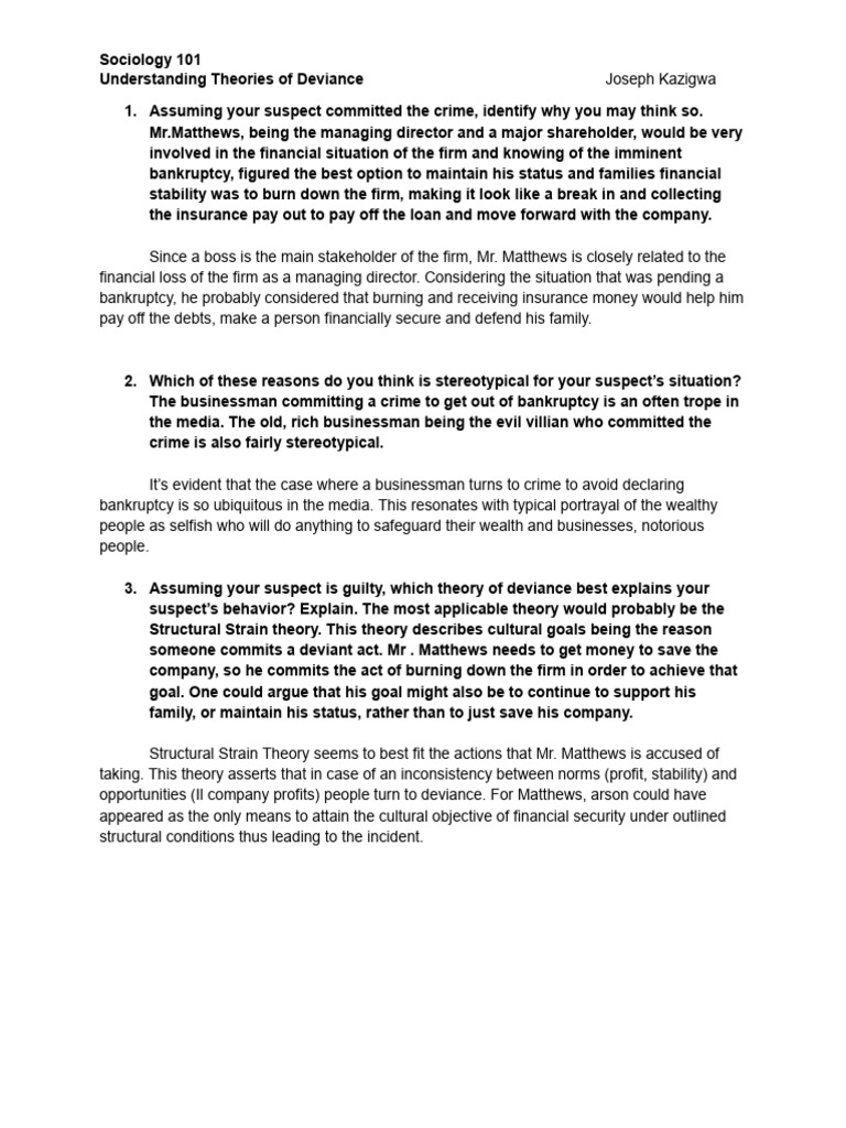 Sociology 101 - Understanding Theories of Deviance - Joseph Kazigwa ...