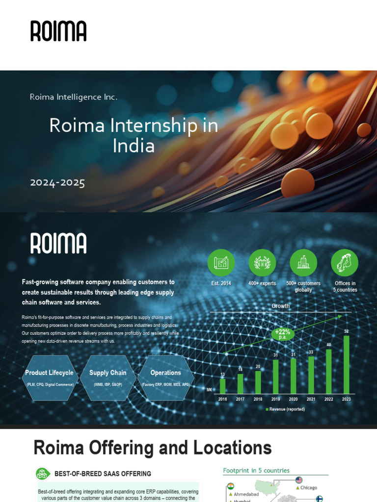 Roima Internship Details | PDF | Enterprise Resource Planning | Product Lifecycle