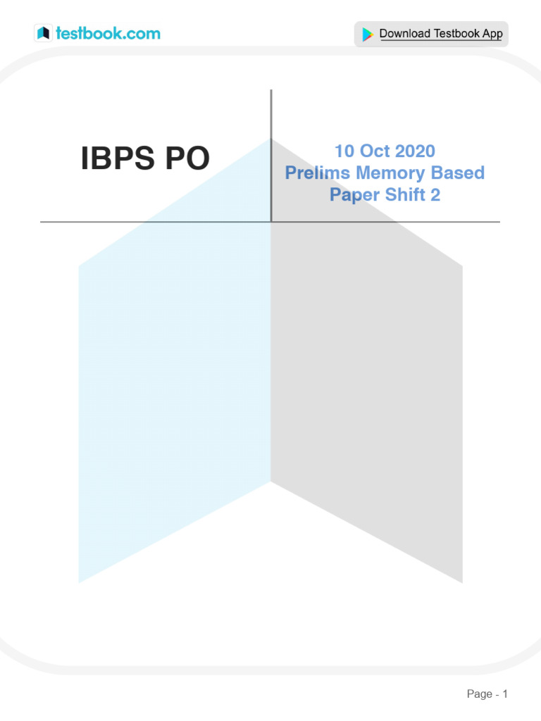 IBPS PO 10 Oct 2020 Prelims Memory Based Paper Shift 2 English | PDF ...