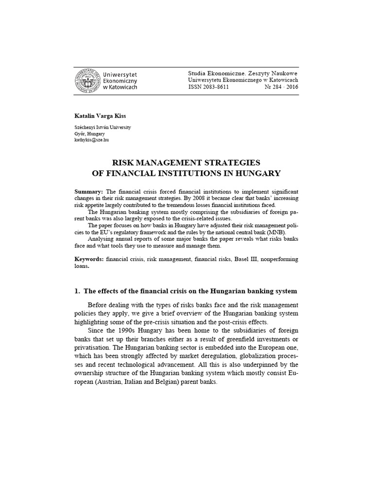 Risk Management Strategies of Finan | PDF | Risk | Banks