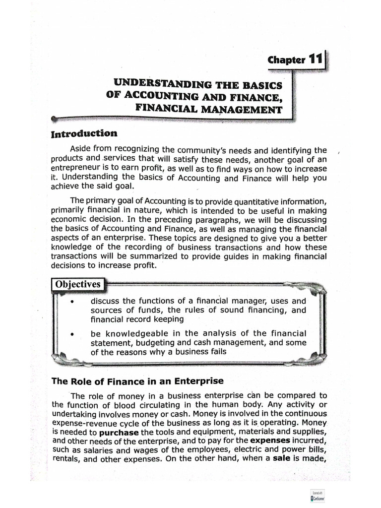 Chapter 11 Understanding The Basics of Accounting and Finance ...