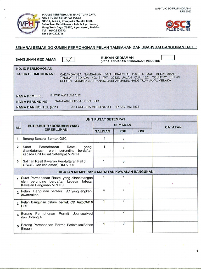 Lain - Lain - Senarai Semak Osc | PDF