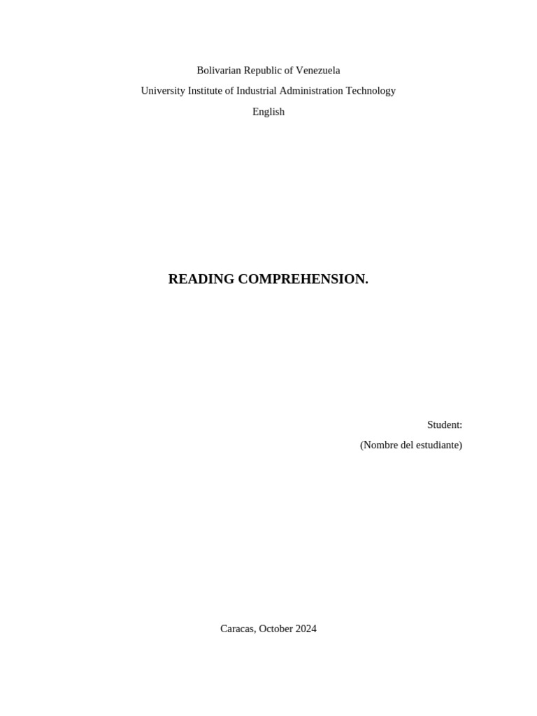 Reading Comprehension. | PDF | Hospital | Ciencias de la Salud