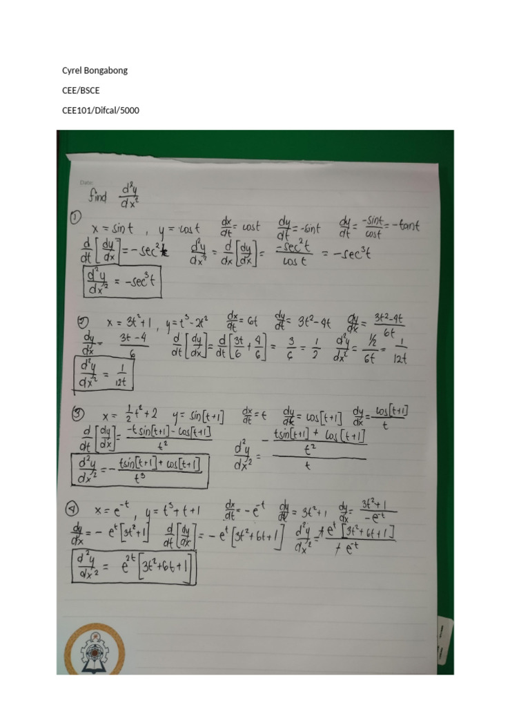 Cyrel Bongabong Cee/Bsce CEE101/Difcal/5000 | PDF