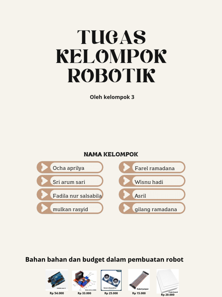 Tugas Kelompok Robotik PDF | PDF