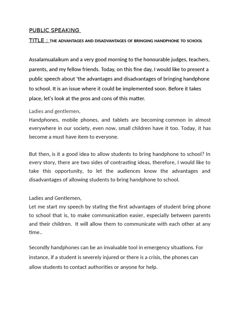 PUBLIC SPEAKING - TEXT | PDF | Mobile Phones | Public Speaking
