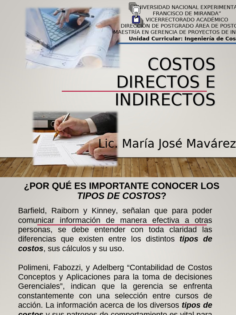 Costos Directos e Indirectos en Proyectos | PDF | Costo | Contabilidad ...