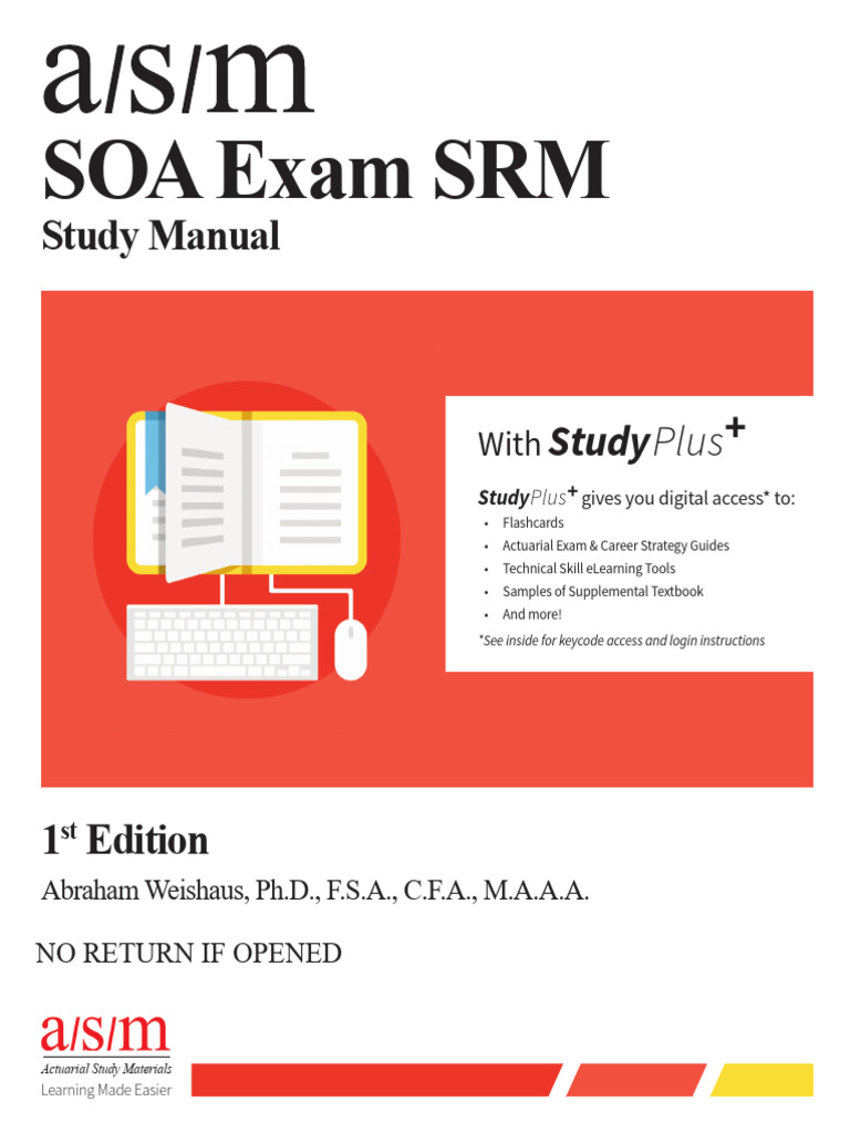 SOA Exam Statistics For Risk Modelling Study Manual | PDF | Linear ...