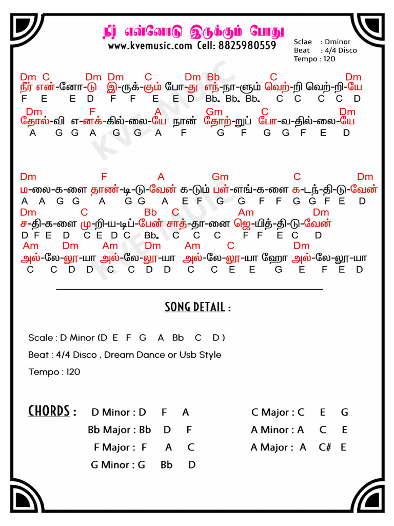Neer Ennodu Irukum Podhu Abcd Notes - Tamil Christian Song Keyboard ...