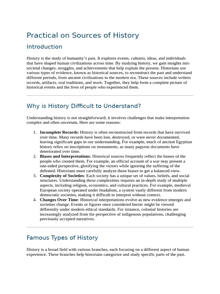 History Practical 2 | PDF | Historian | Primary Sources