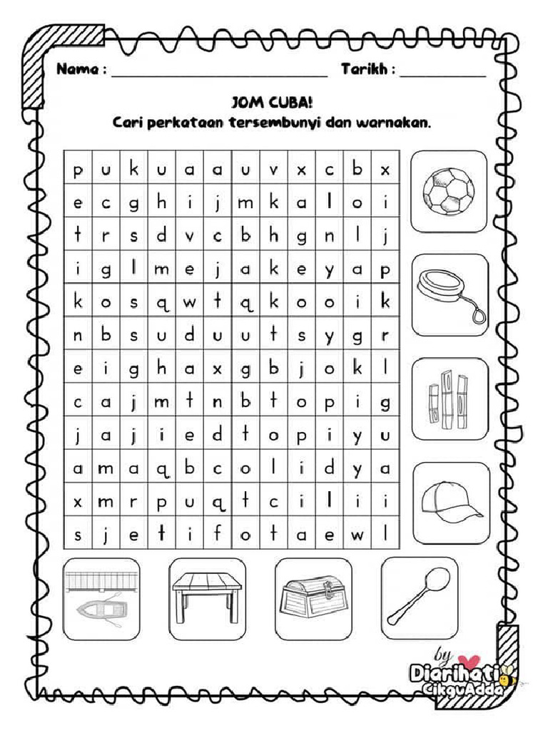 Cari Perkataan Tersembunyi KVKV | PDF