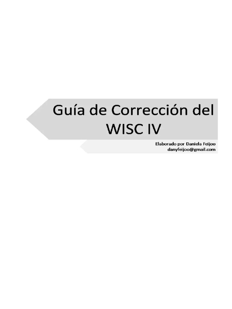Corrección WISC IV | PDF