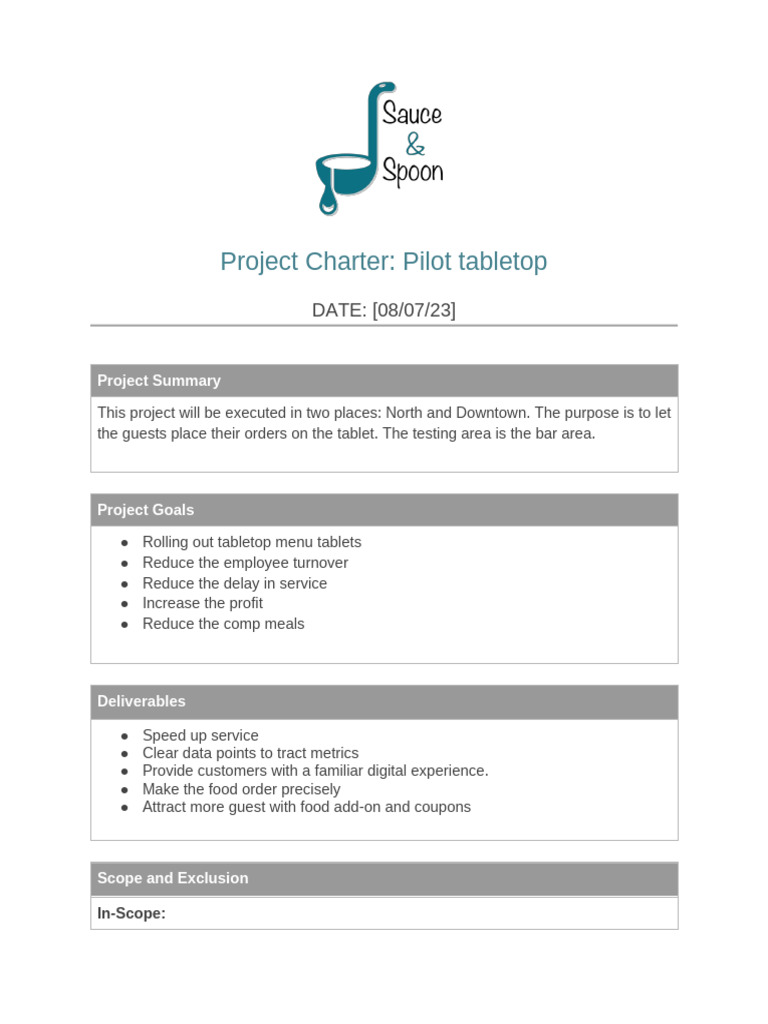 Activity Template - Project Charter | PDF | Business
