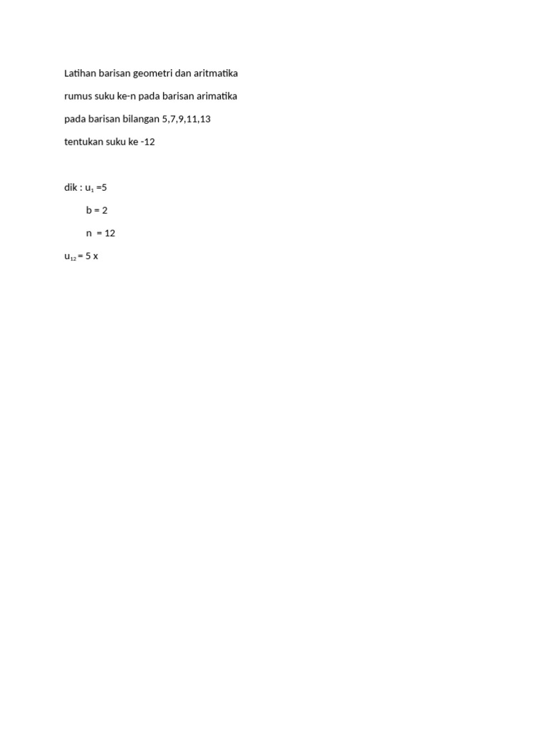 Latihan Barisan Geometri Dan Aritmatika | PDF